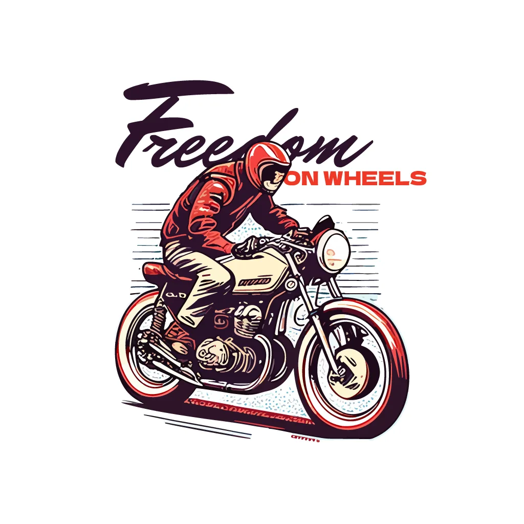 Motorcyclist riding in a coffee racer design - Tshirt Designs