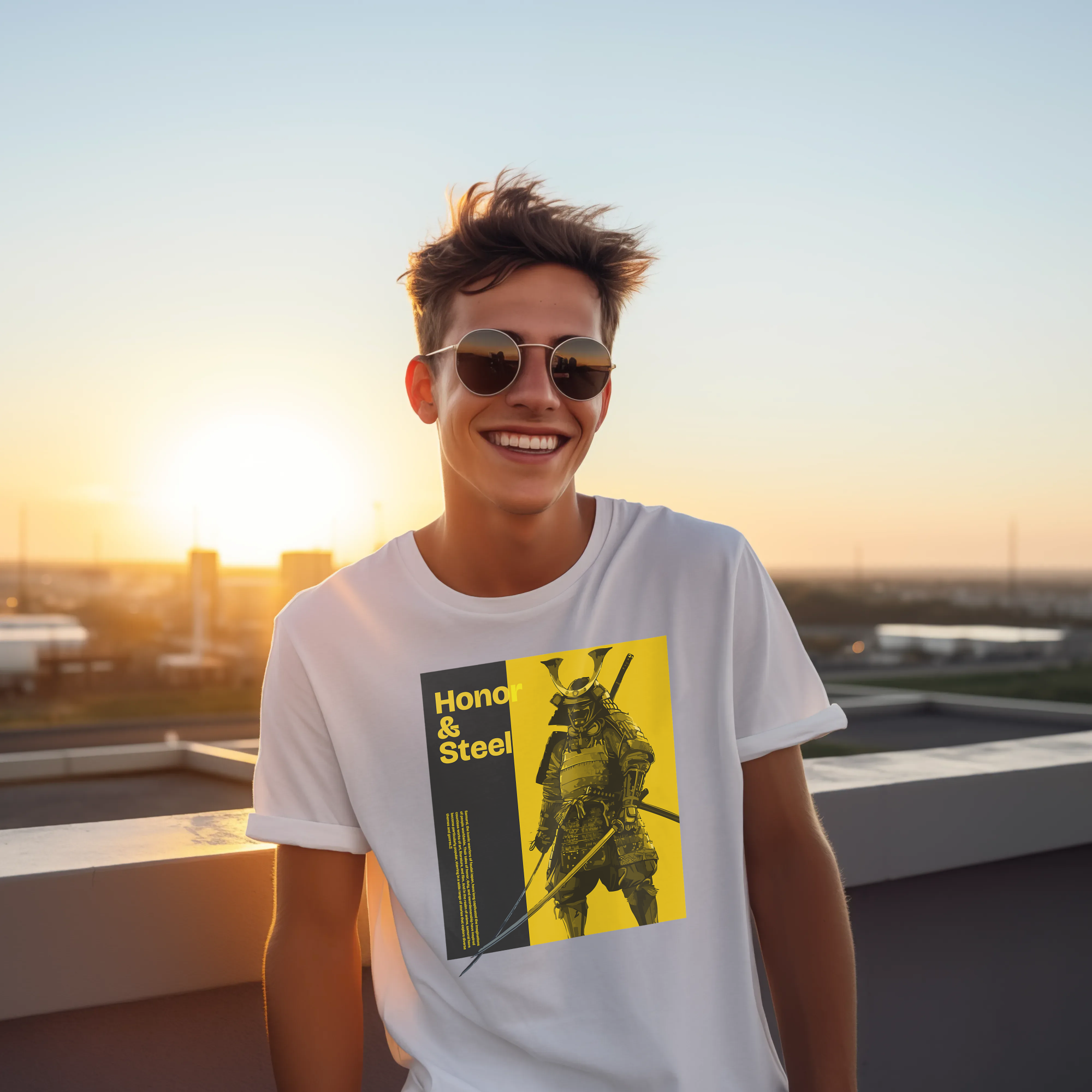 Samurai with his suit and wielding his two tone colored swords, design ...