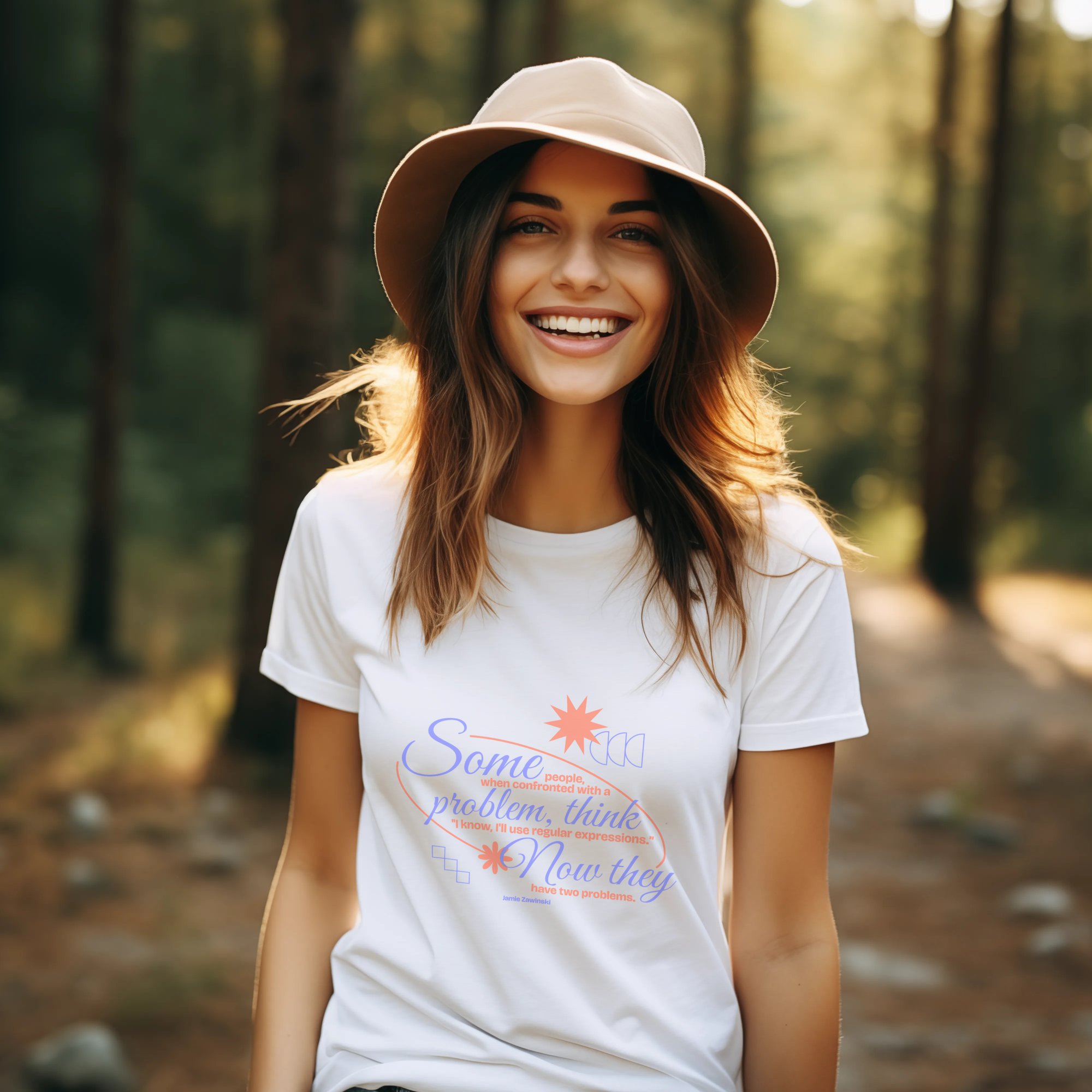 Programming phrase in a handwritten and serif font with geometric ...