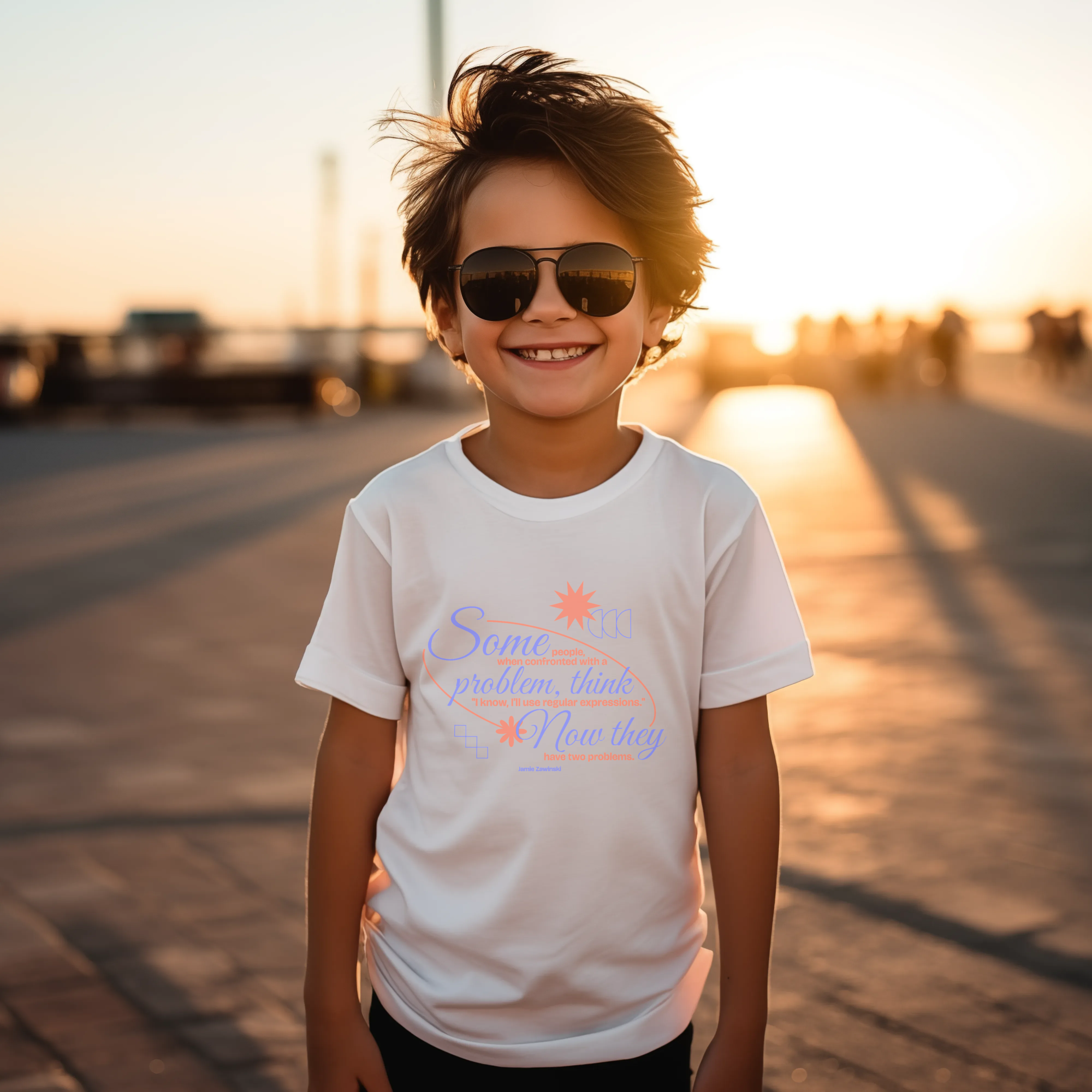 Programming phrase in a handwritten and serif font with geometric ...