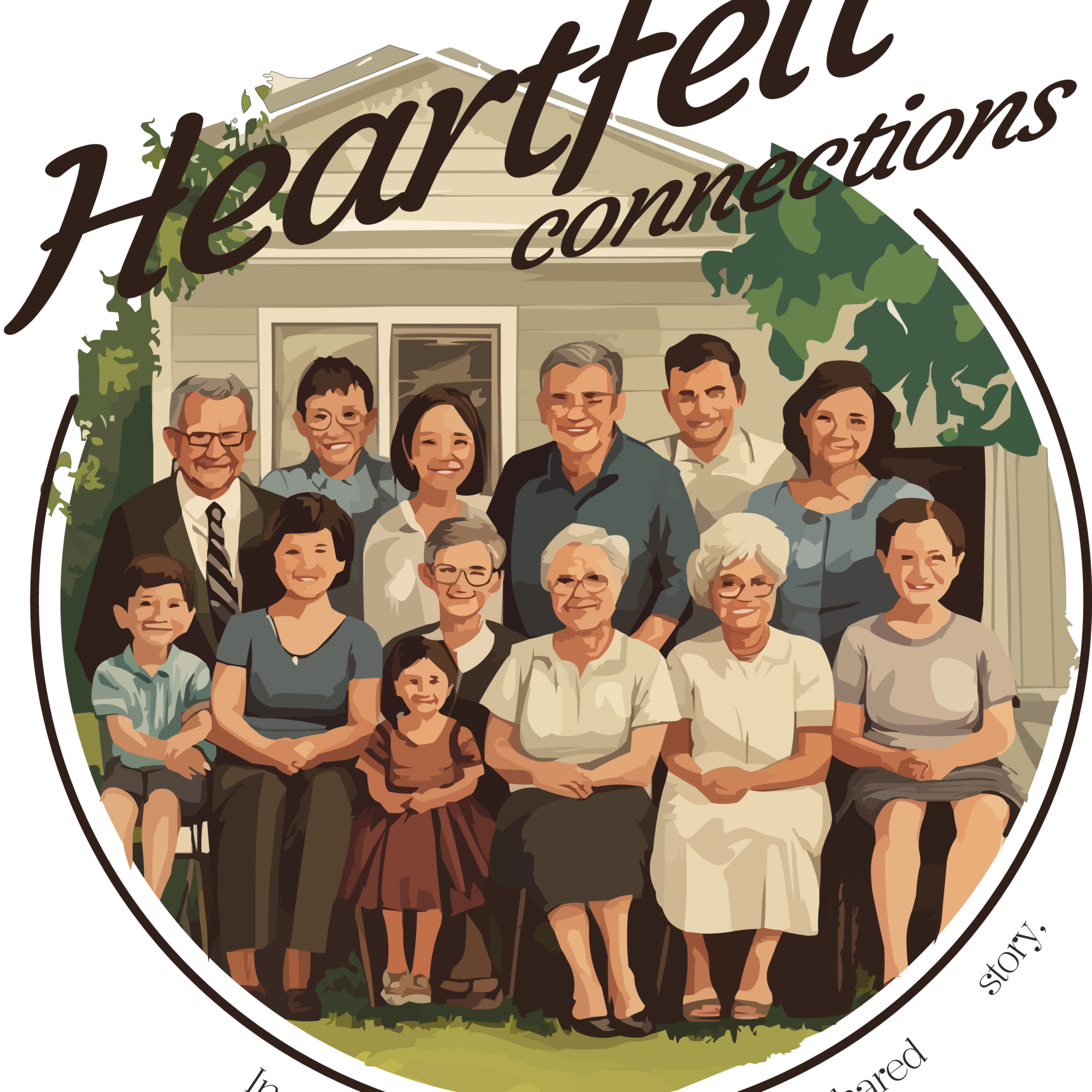 Large family together posing for a family photo design t-shirt design ...