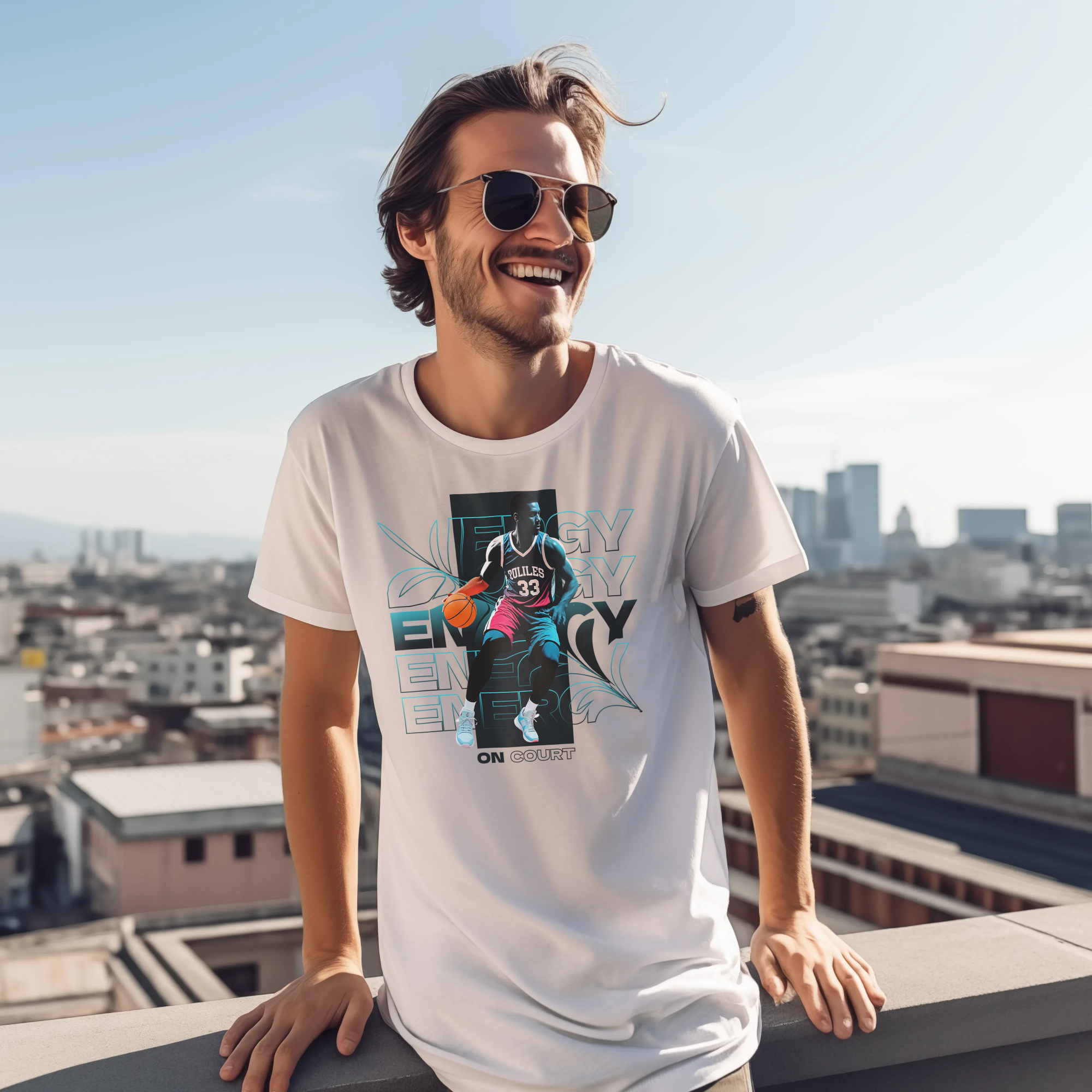 Basketball player design on gradient background in black and blue tones ...