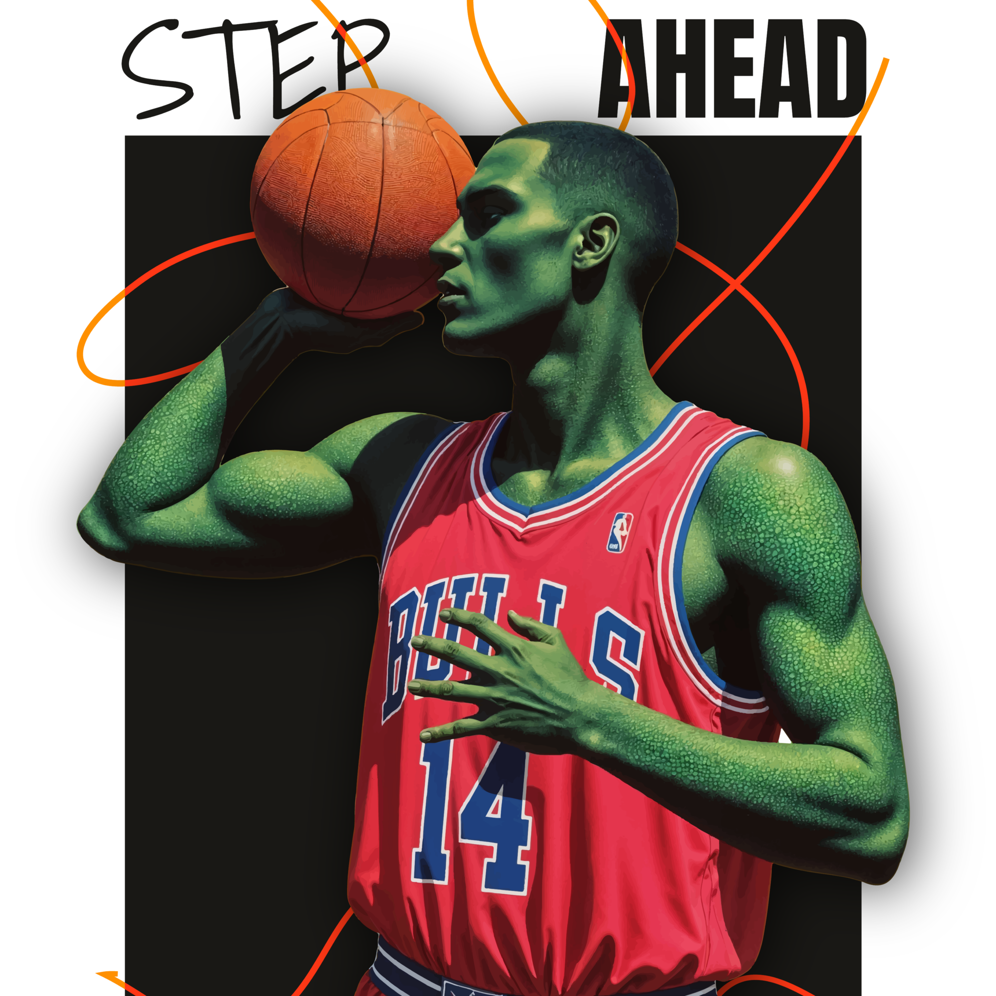 Illustration basketball player black background design t-shirt design ...