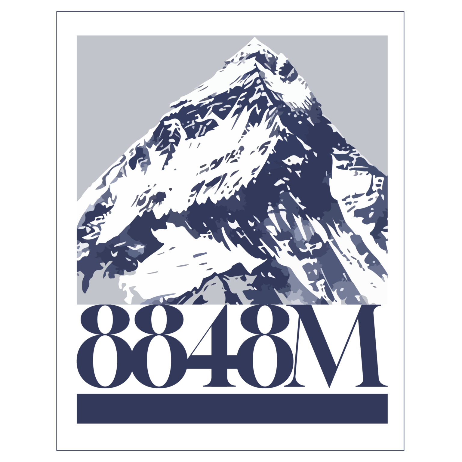 A visual composition of mount everest with text of its height and blue ...