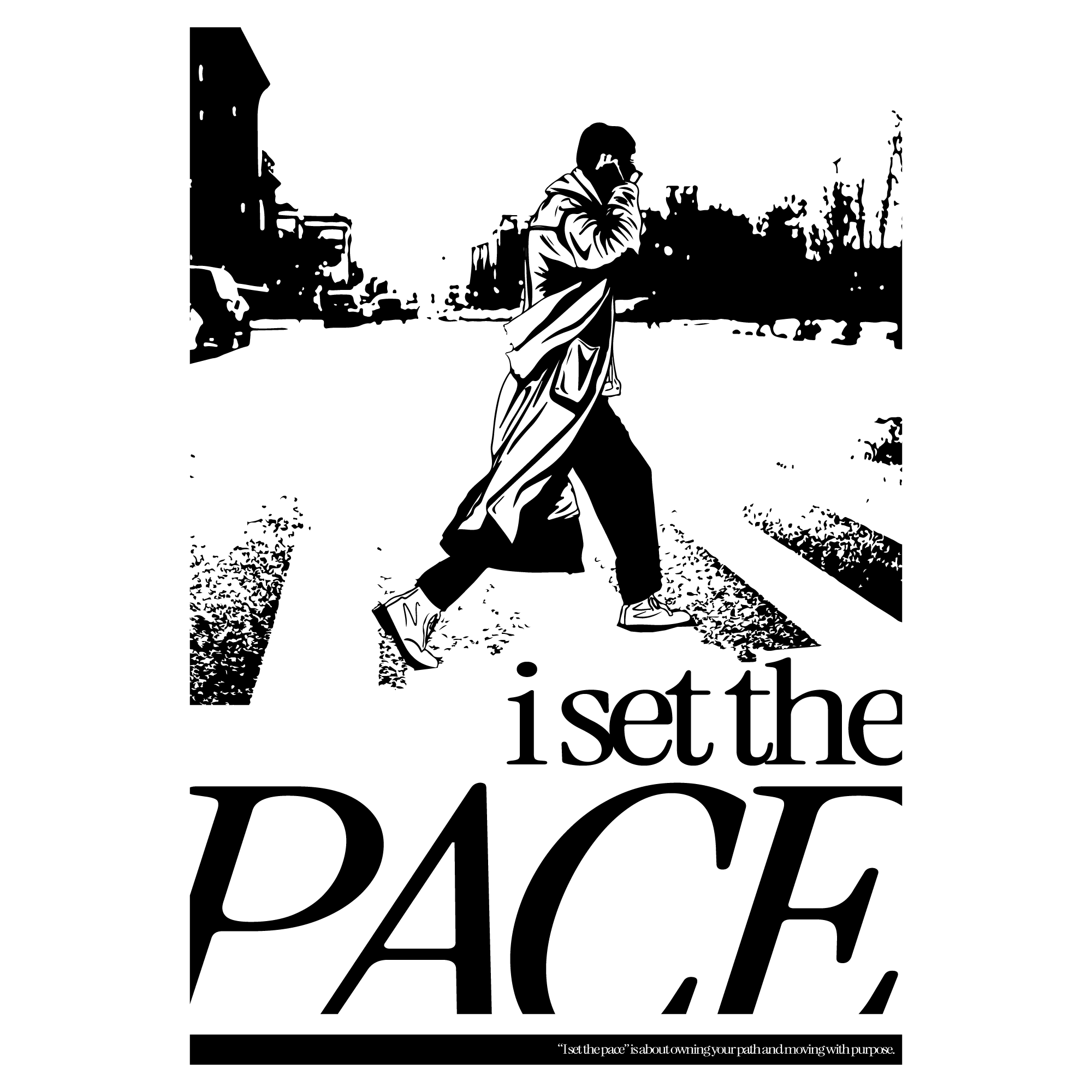 Walking silhouette crosswalk fashion poster design t-shirt design ...